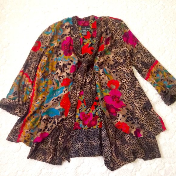 Vintage | Jackets & Coats | Vtg 9s Y2k Jacket 00 Rayon Drape Waterfall ...